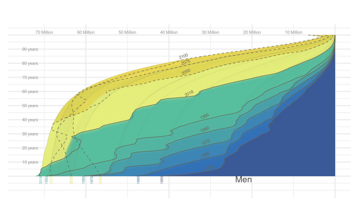 Data visualization | MSc CSS: The Demography of the World Population from 1950 to 2100